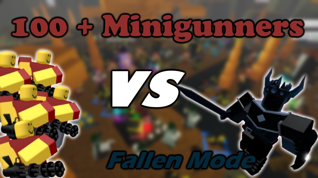 100+ Minigunners VS Fallen Mode || Tower Defense Simulator - YouTube