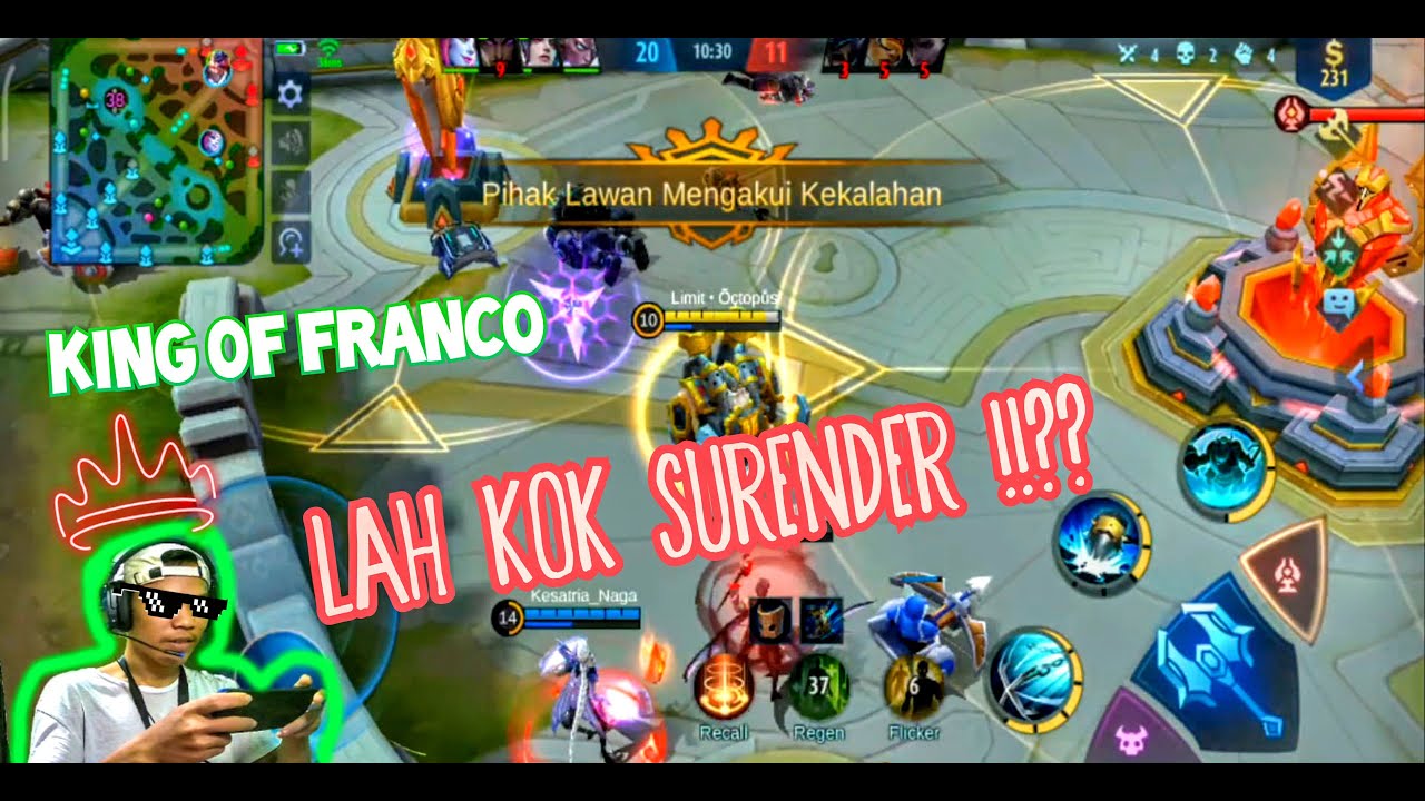 Mobile Legends : KING OF FRANCO Musuh AUTO MENYERAH !! - YouTube