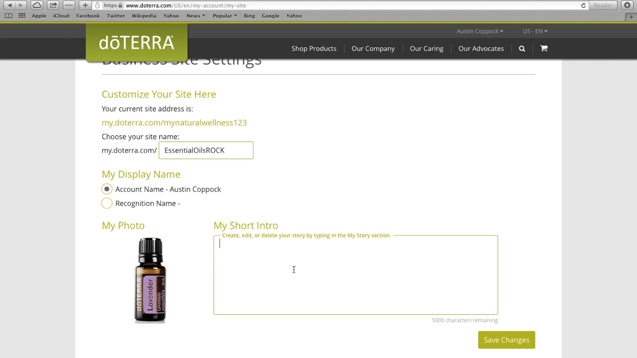 doTERRA Training: Setting Up Your Website - YouTube