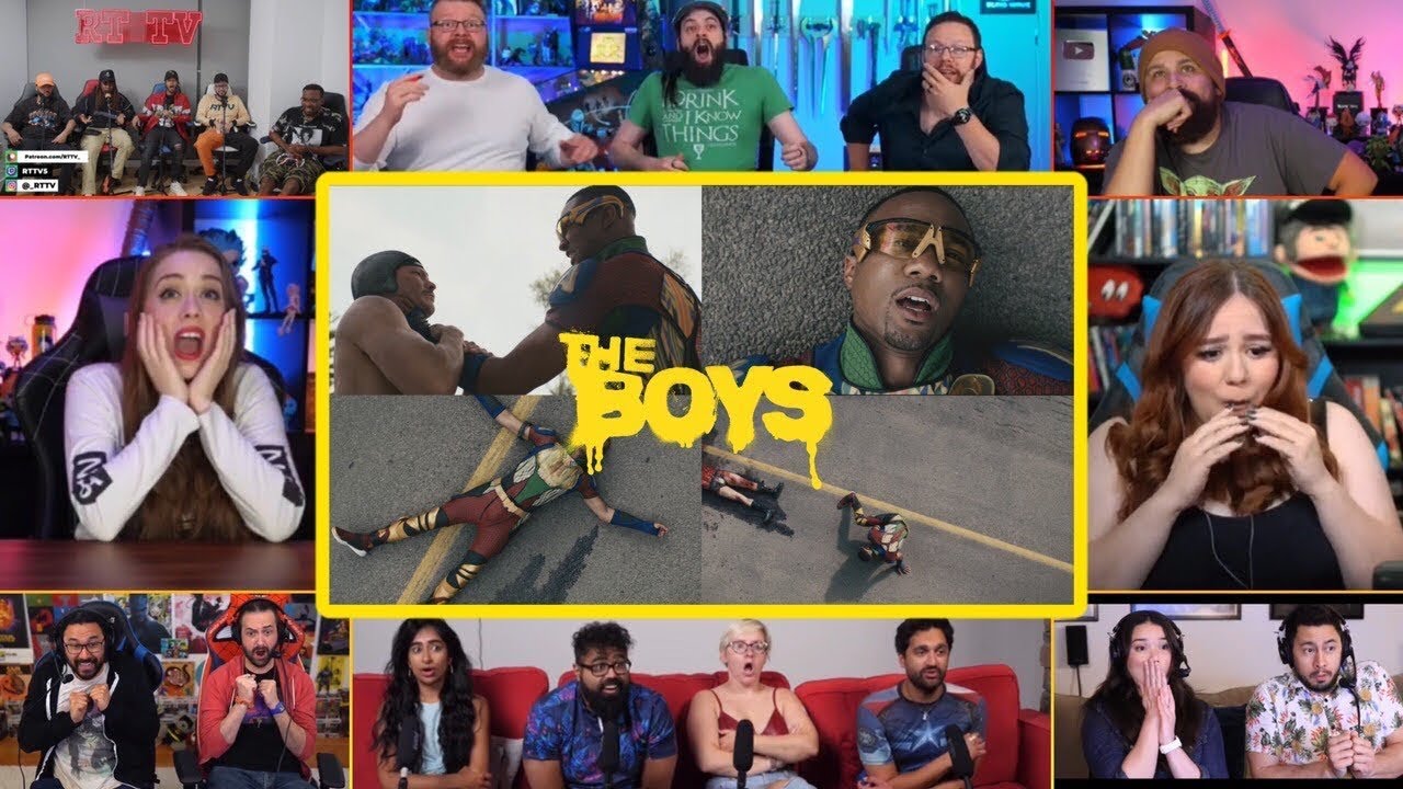 YouTubers React To ATrain Kill Blue Hawk | The Boys Season 3 Ep 6 A ...