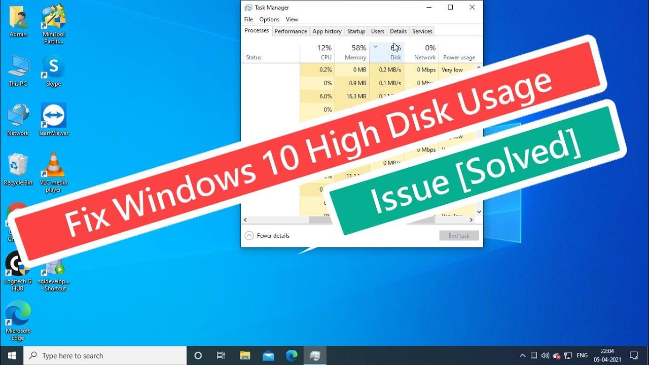 Fix Windows 10 High Disk Usage Issue [Solved] - YouTube