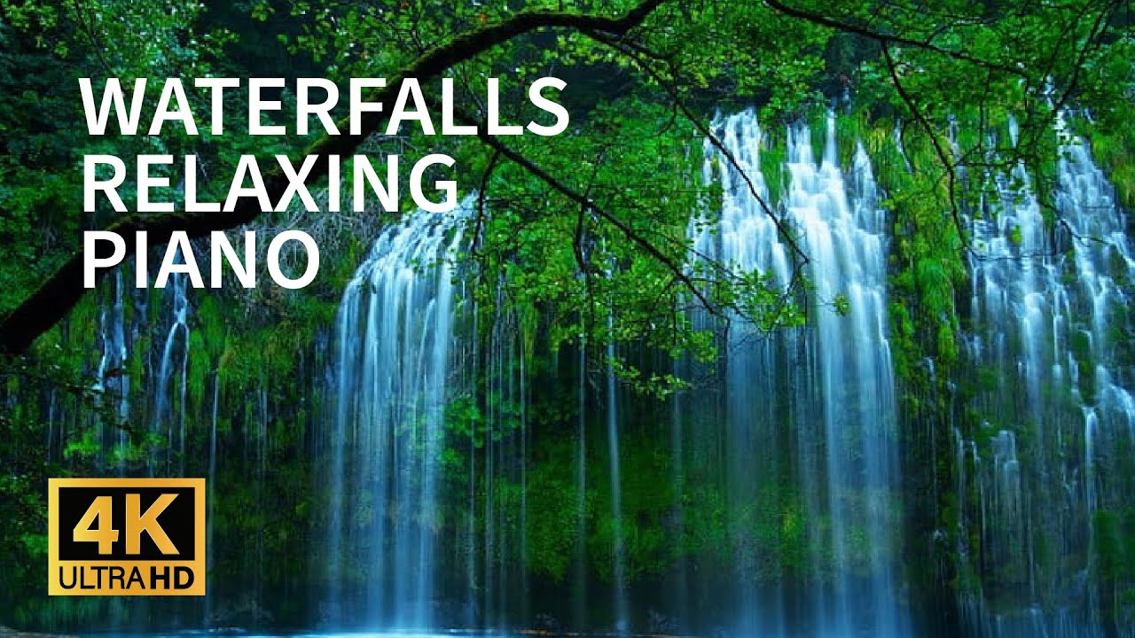 Waterfalls Relaxing Piano Music Meditation Music, Relaxing Music, Study ...
