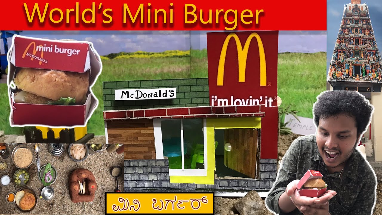 WORLD SMALLEST BURGER | Veg Burger | MINIATURE COOKING in ಕನ್ನಡ - YouTube
