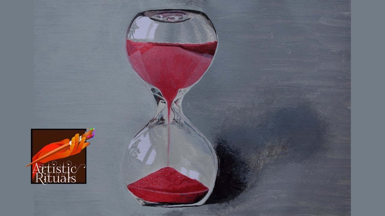 How to paint hourglass in acrylic/painting Glass - YouTube