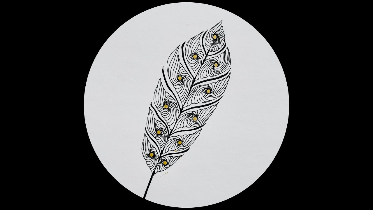 Step by Step Zentangle Feather Drawing Tutorial Zen Moment - YouTube