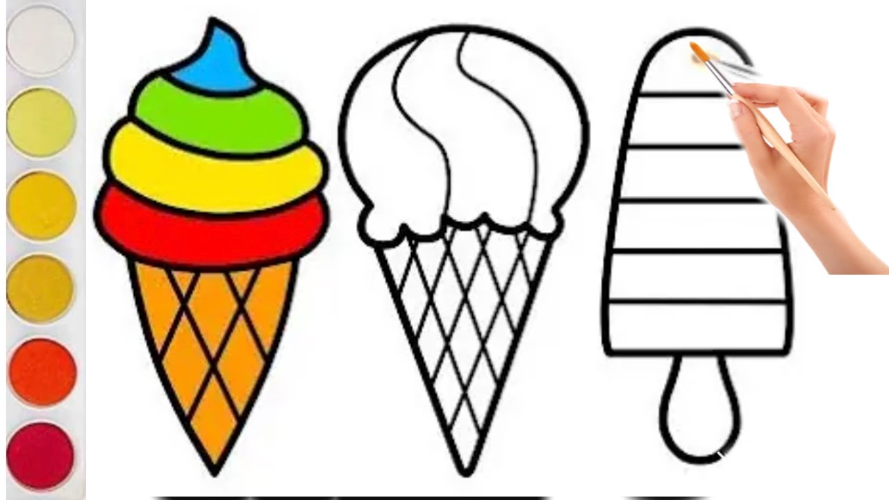 How to draw a easy ice cream step by step//Drawing tutorial//ice cream ...