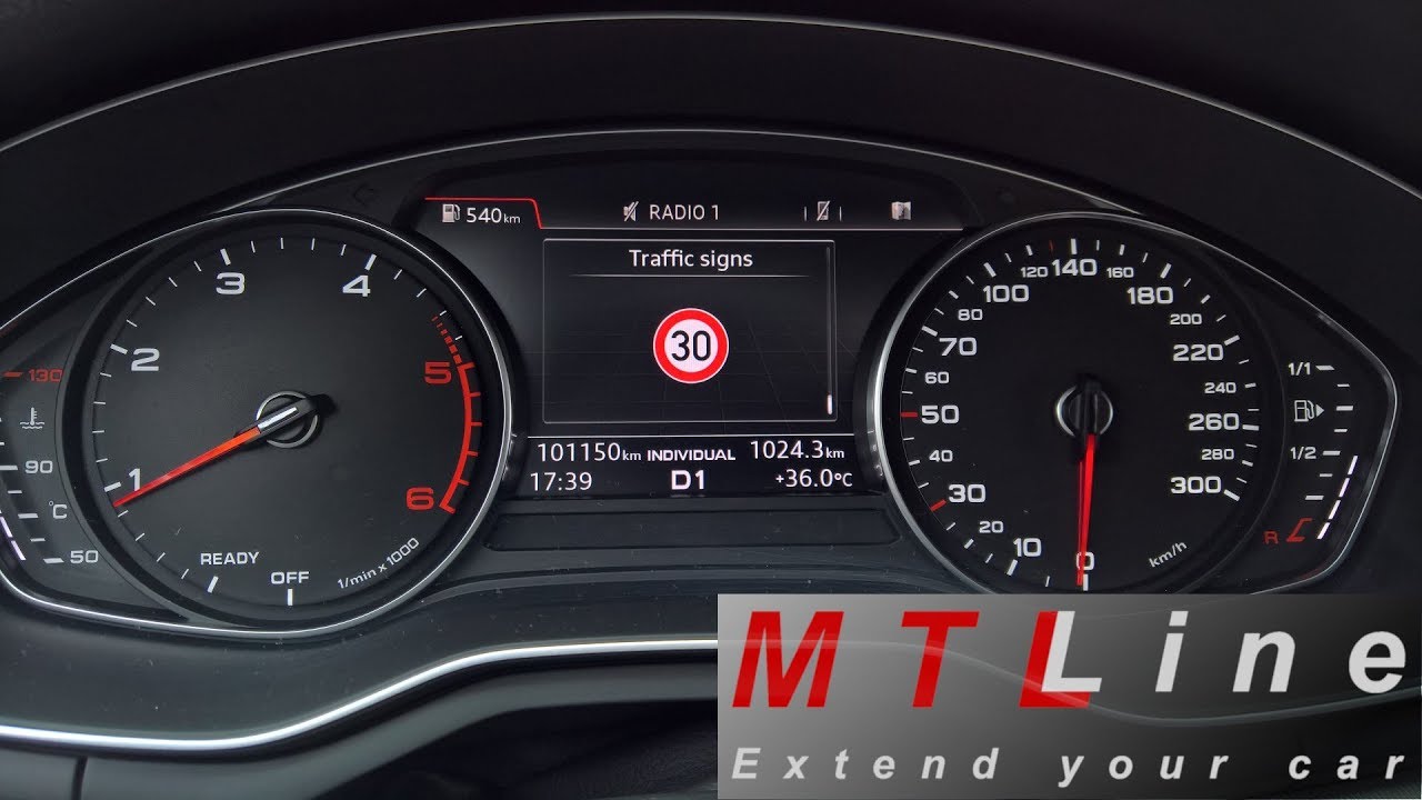 Audi A4, MY2016 - Traffic Sign Recognition activation – vključitev ...