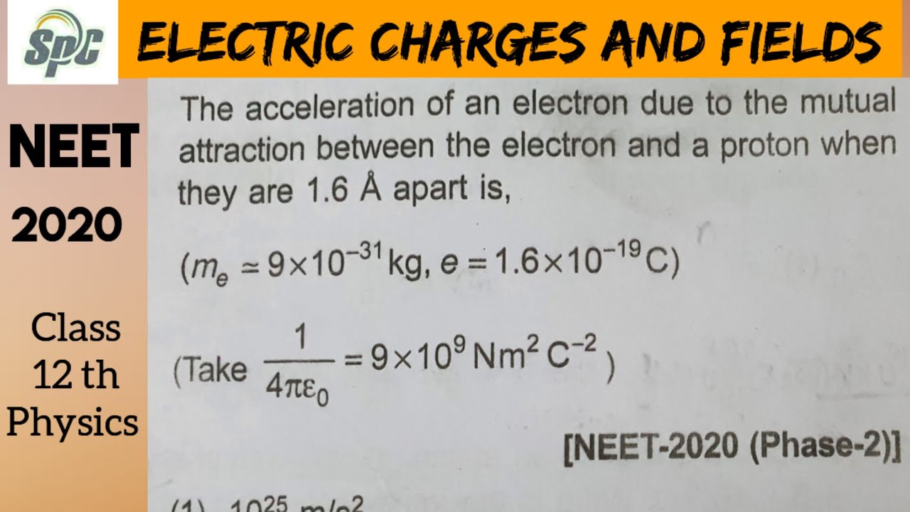 The acceleration of an electron due to the mutual attraction between ...