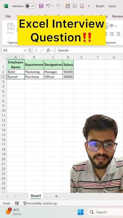 Interviewer asked Excel Question😰‼️Showed him Amazing Trick #exceltips #excel #exceltricks # ...