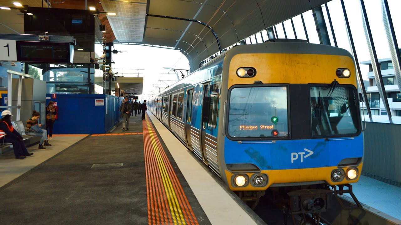 Trains at the new Carnegie station - Metro Trains Melbourne - YouTube