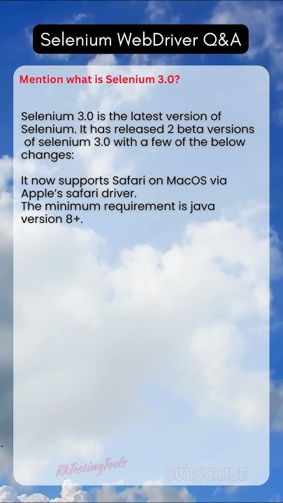 Mention what is Selenium 3 0 - YouTube