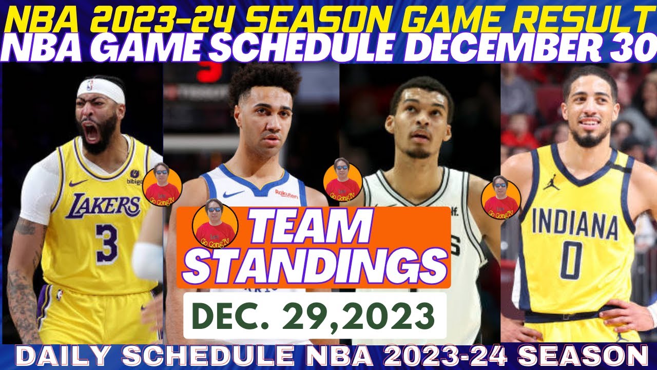 NBA GAME RESULT NBA TEAM STANDINGS DECEMBER 29, 2023 NBA GAME SCHEDULE ...