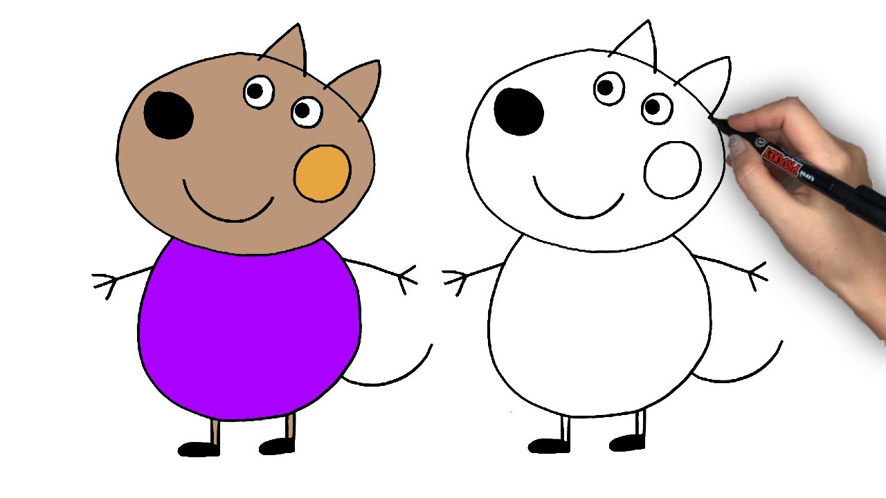 ダニードックのかきかた How to draw Danny Dog 【Peppa Pig】#020 - YouTube