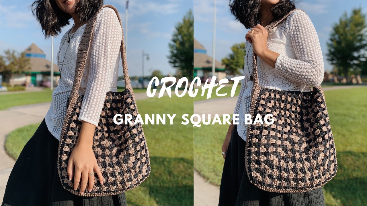 Crochet Granny Square Tote Bag Tutorial & free crochet patterns (great ...