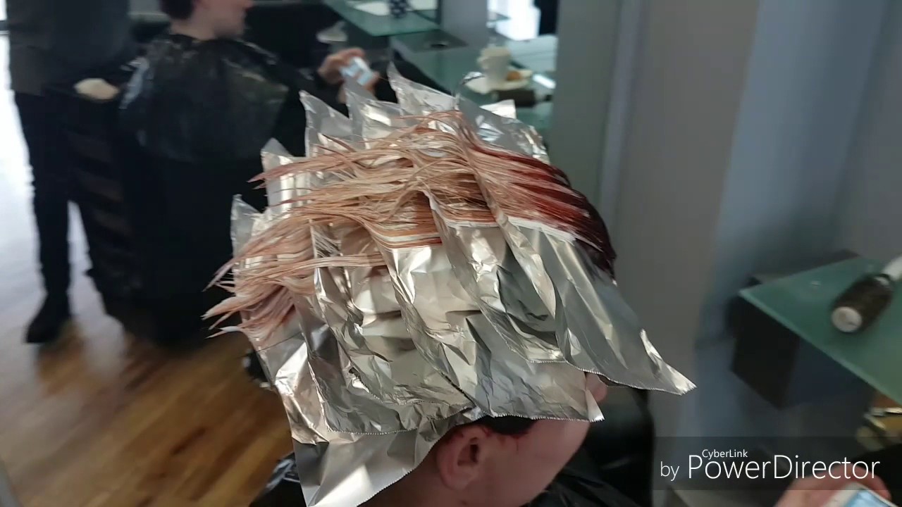 Christopher Terence millea hairdressing pink hair don't care - YouTube