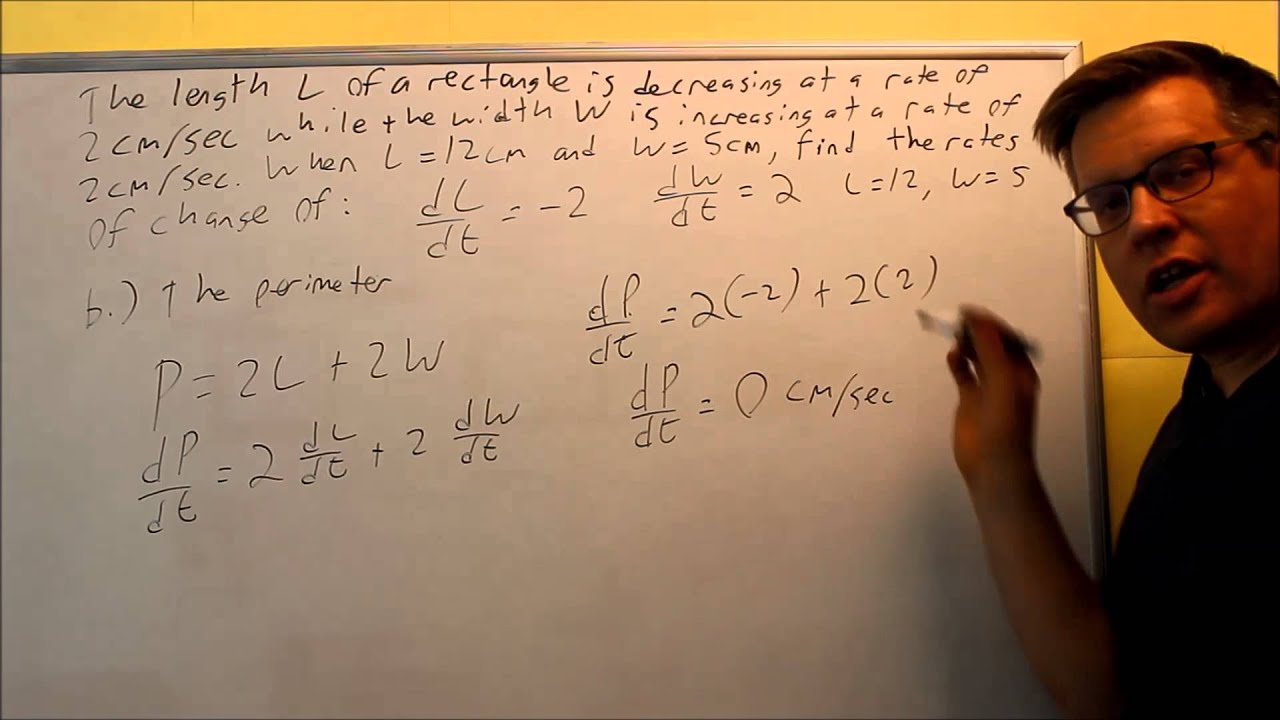 Related Rates: The Rectangle Problem - YouTube