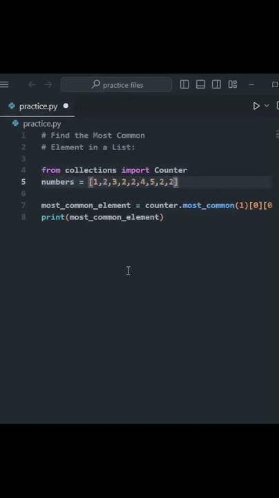 Most Common Elements | #python #pythonprogramming#coding#learnpython #pythonforbeginners - YouTube