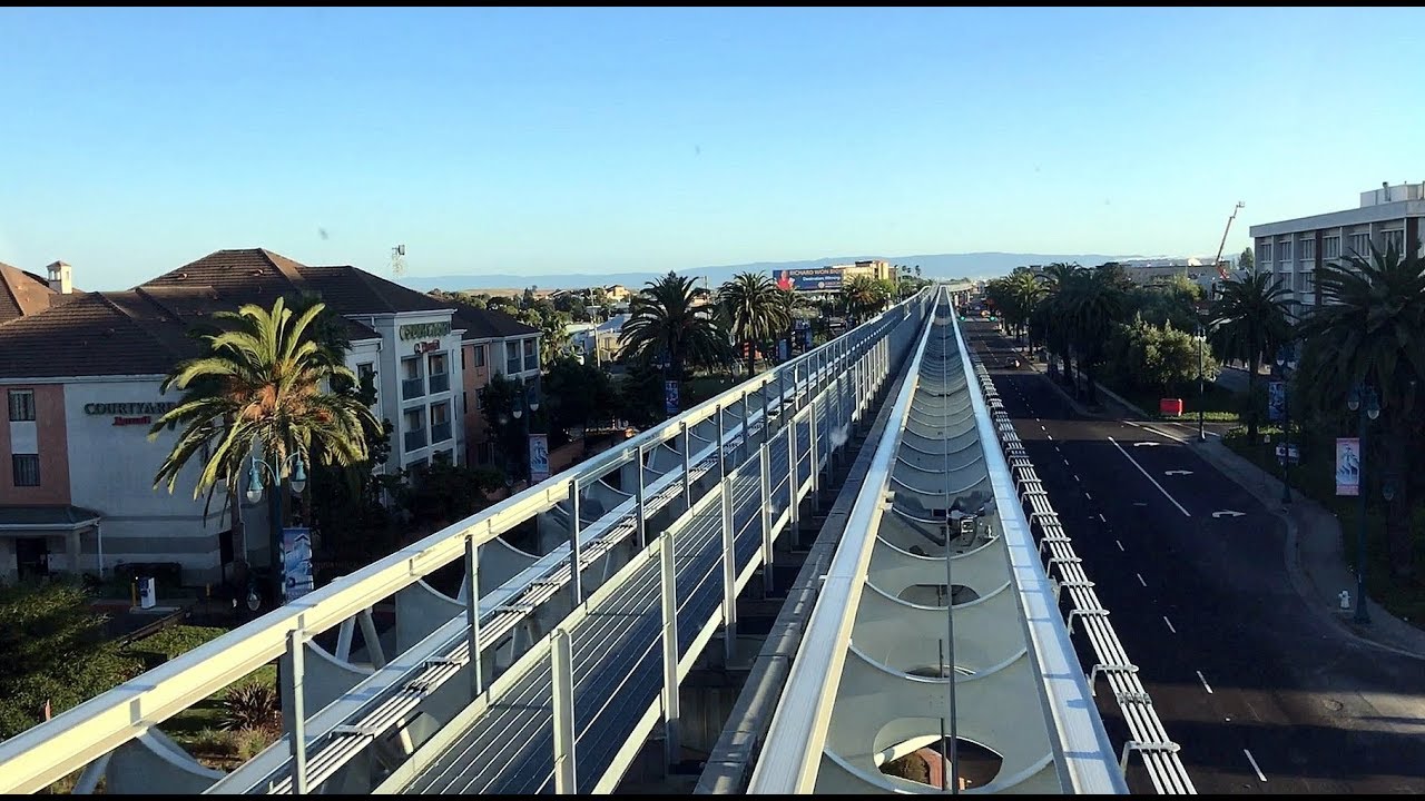 BART Oakland airport - BART connector ride across BART system, I-880 ...