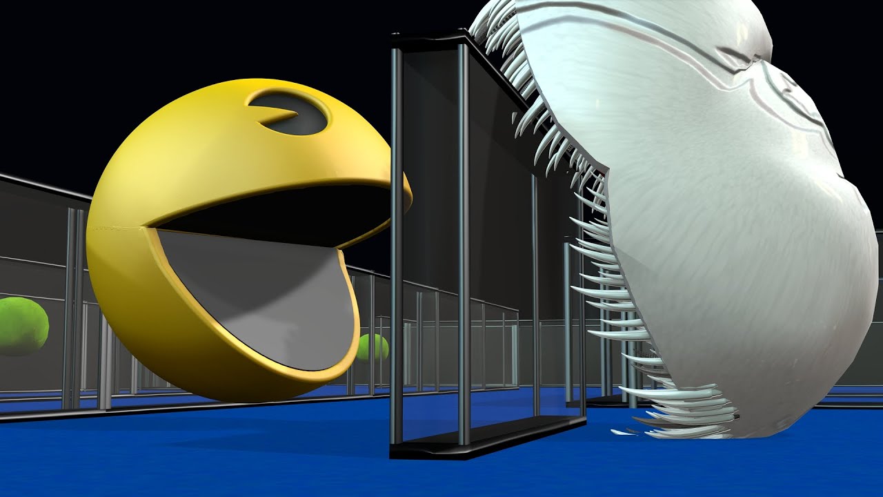Pacman in a fierce confrontation with the deaf Pacman monster - YouTube