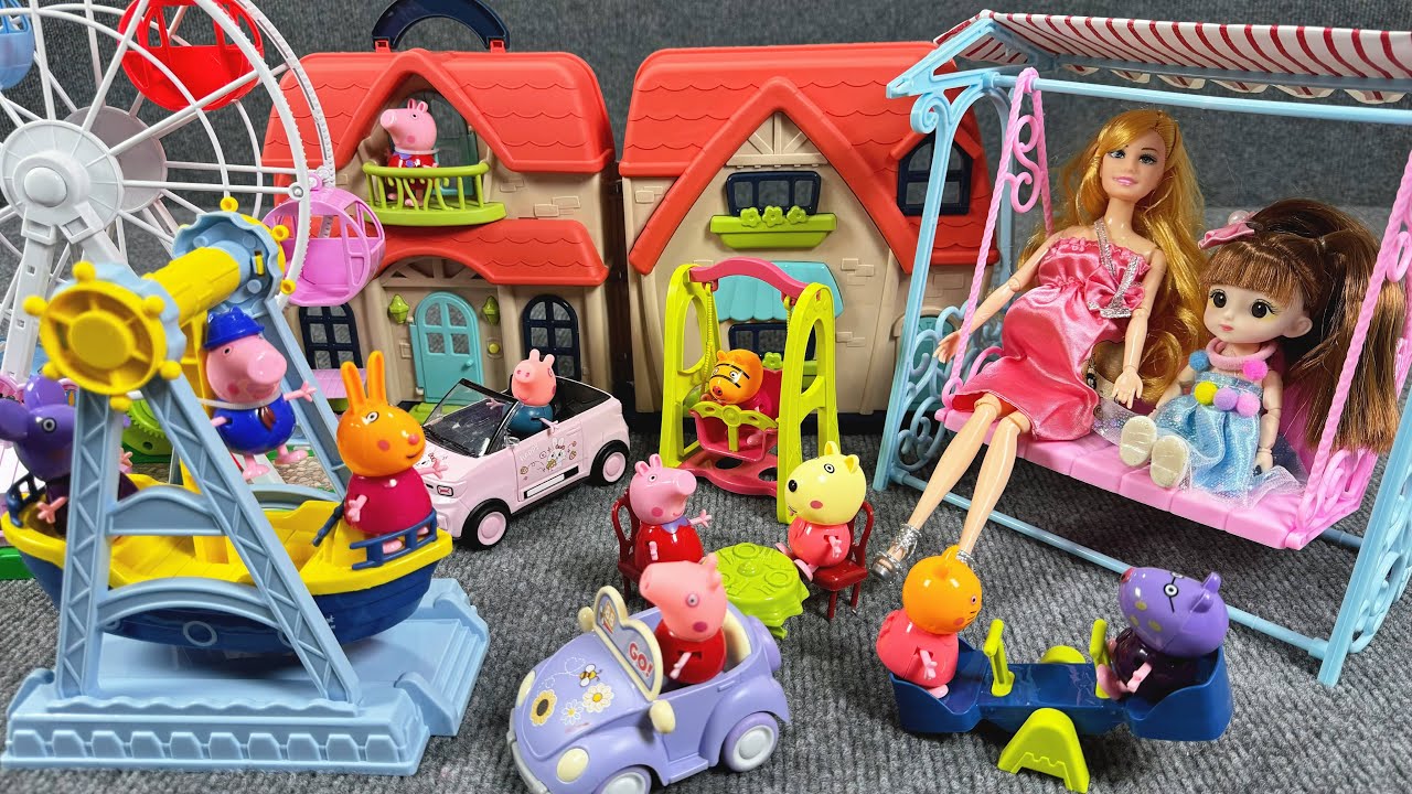 9 Minutes Satisfying with Unboxing Pink House Toys,Playground Playset ...