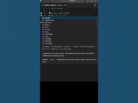 remove first element from array using js | #shift #array #javascript #shorts - YouTube
