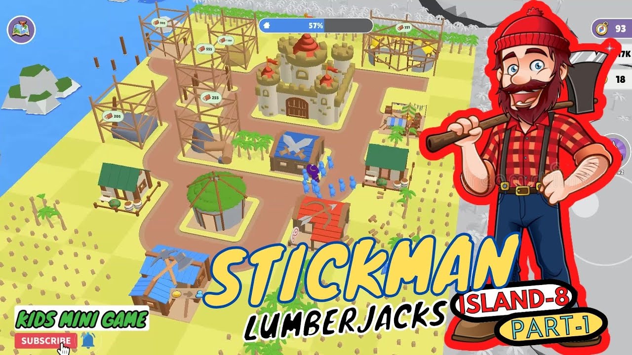 CROWD LUMBERJACK STICKMAN - ISLAND 8 (PART 1) KIDS MINI GAME - YouTube