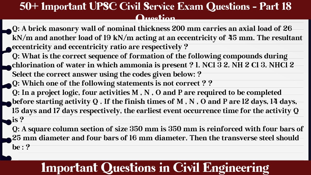 MCQ Questions UPSC Civil Service Exam Questions - Part 18 with Answers ...