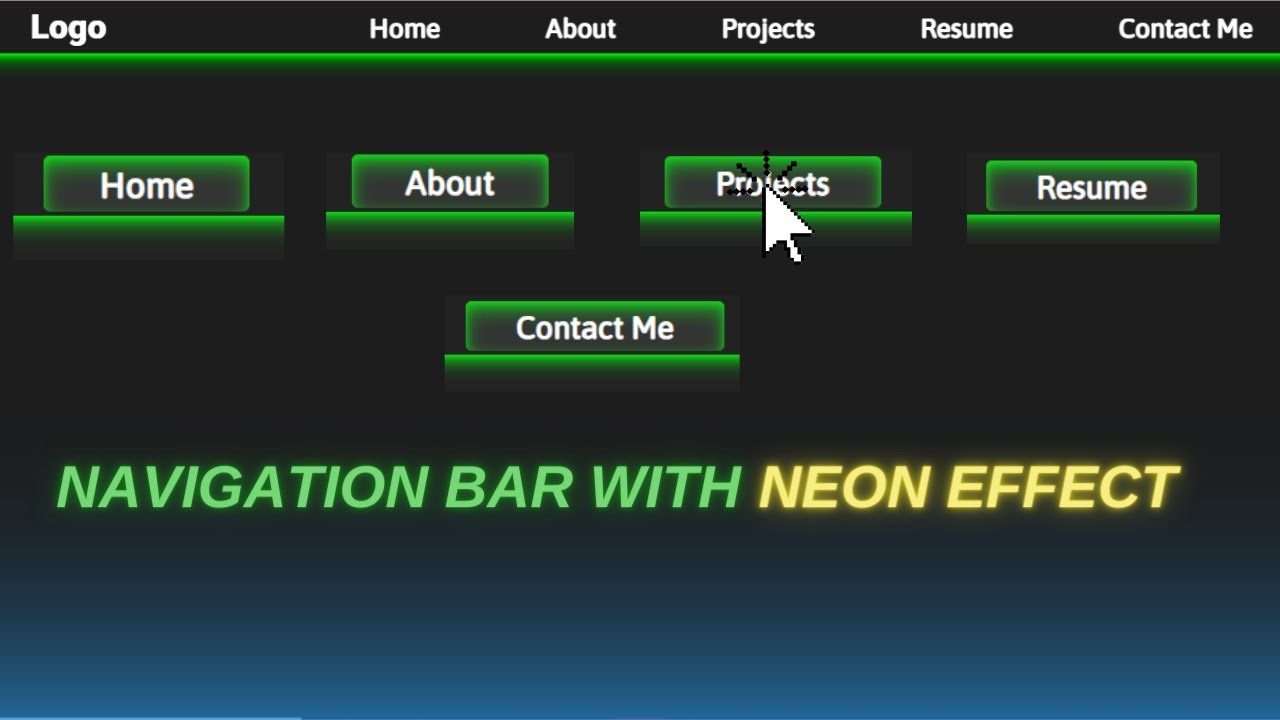 Navigation Bar With Neon Shadow Effect Using Html And Css Only Codeum