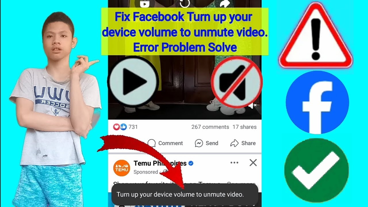 Fix Facebook Turn Up Your Device Volume To Unmute Video. Error Problem Solve? - YouTube