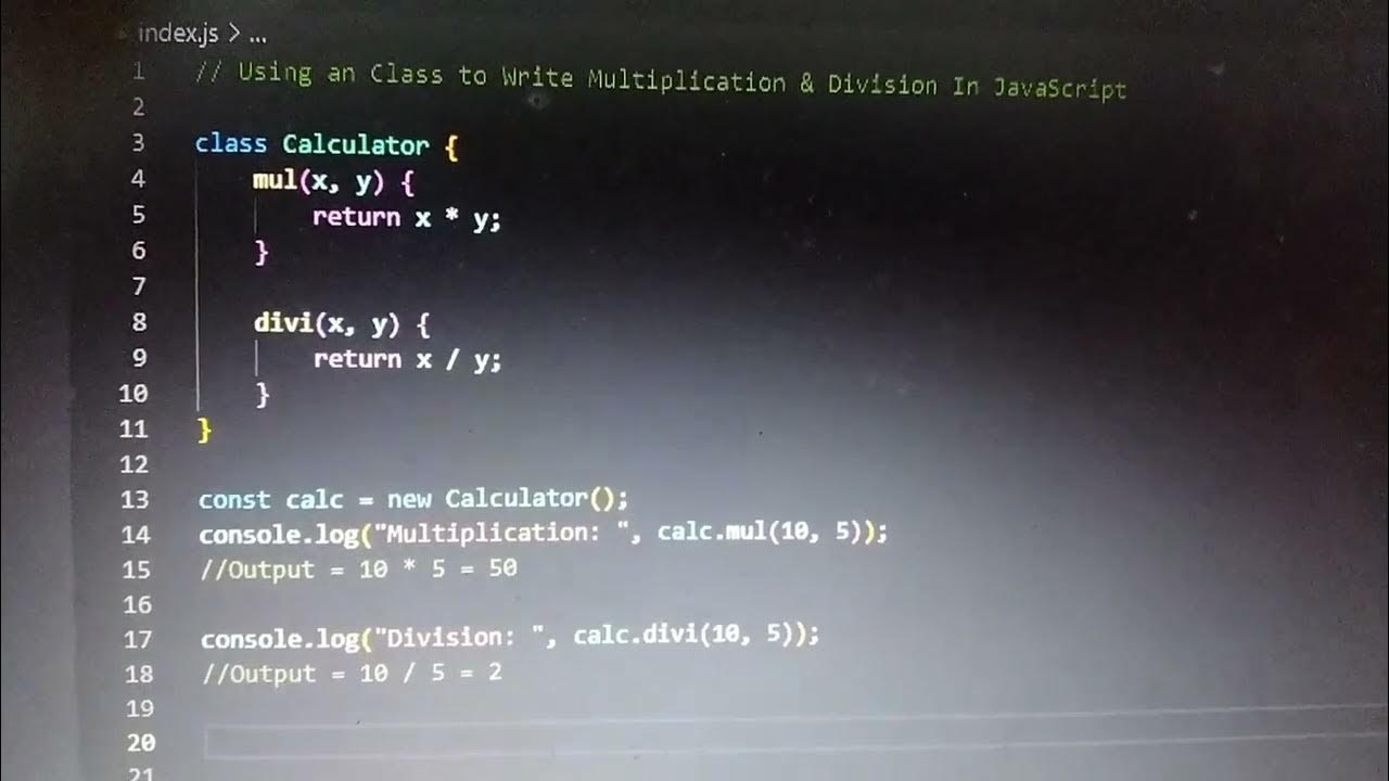 Day 3 of my 100 days challenge l Using an class to Write multiplication & Division in Javascript ...