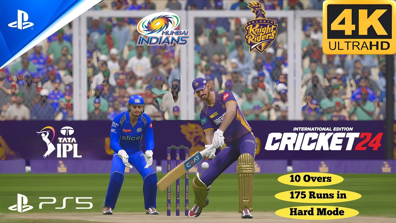 Cricket 24 (PS5) GamePlay : IPL 2024 Kolkata Knight Riders VS Mumbai ...