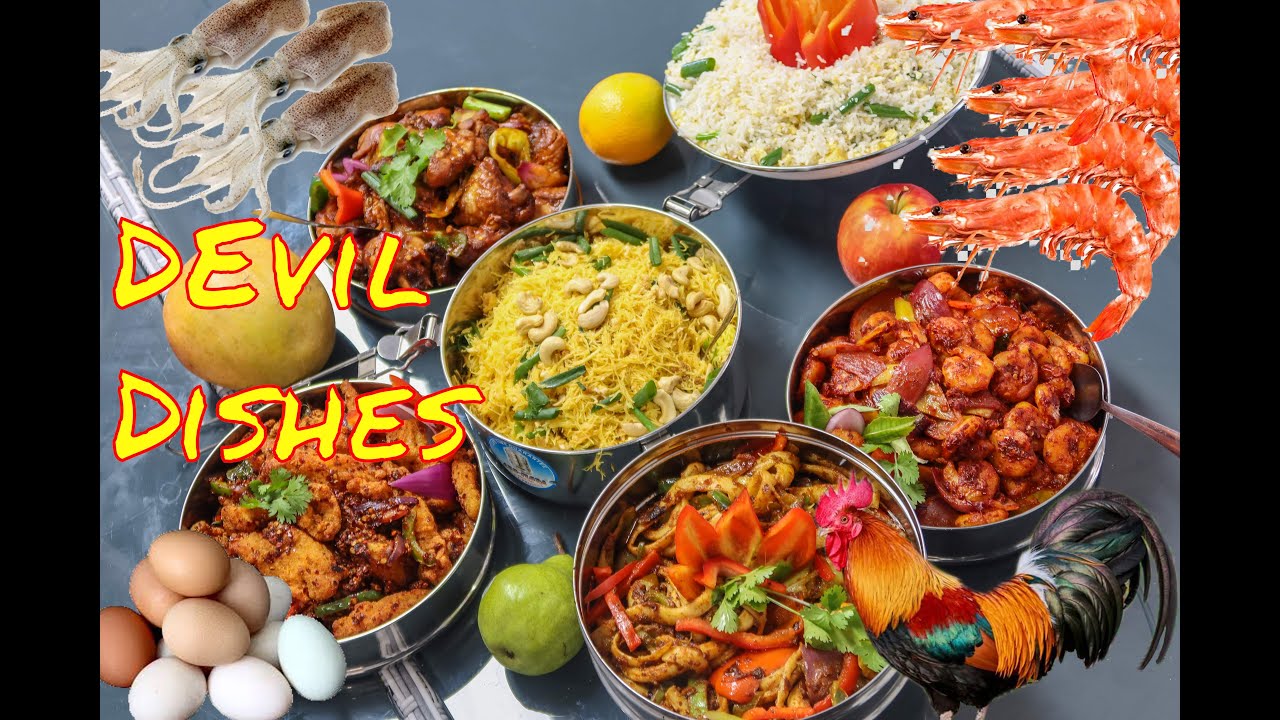 Ultimate Spicy Devil Dishes (Chicken, Squid, Prawn, Fish) with Egg ...