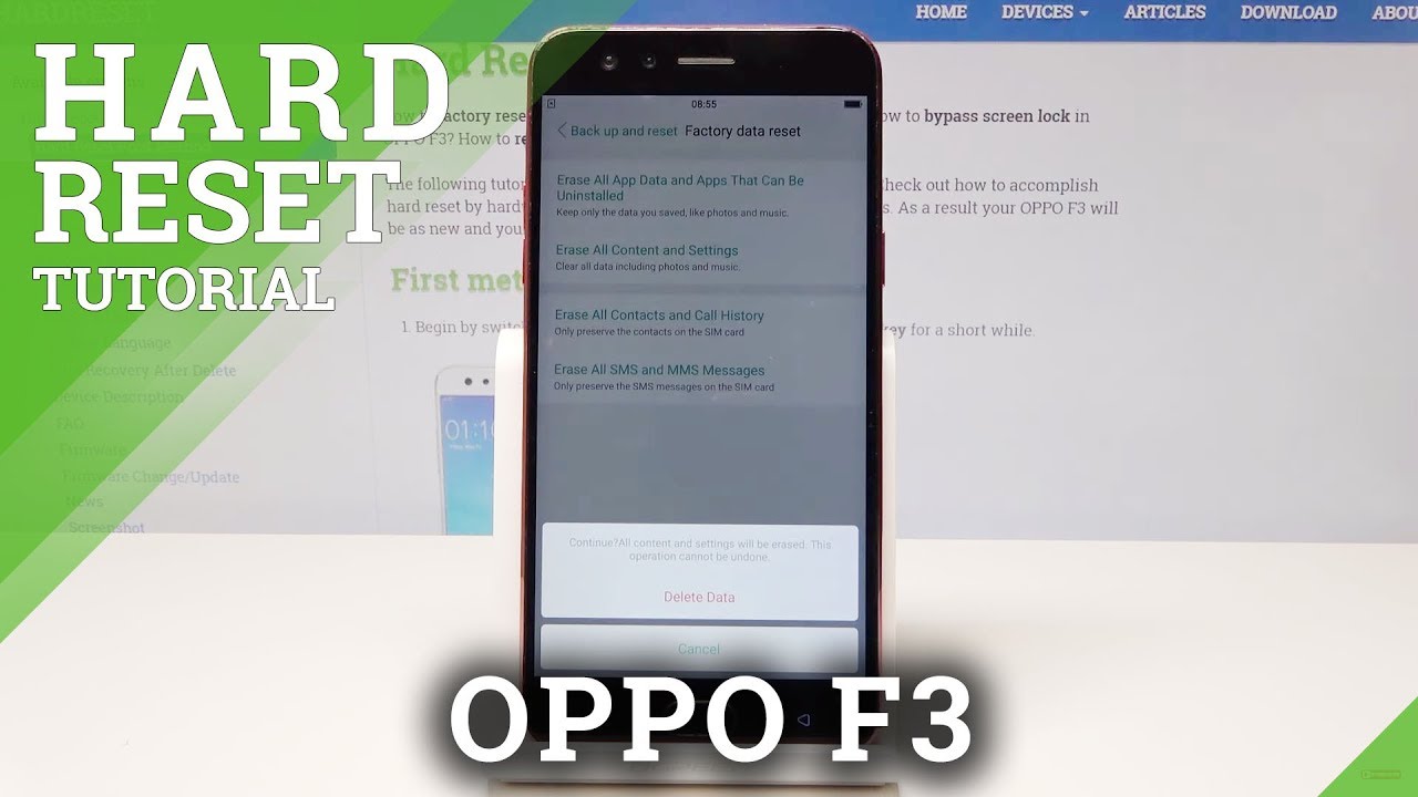 How to Perform Hard Reset in OPPO F3 - Factory Data Reset - YouTube