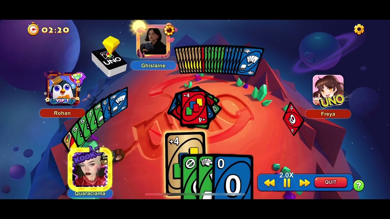 Picking up 5 Wilds, 2 Wild 4s and a Draw 2 from Draw 8. UNO Mobile! Go ...