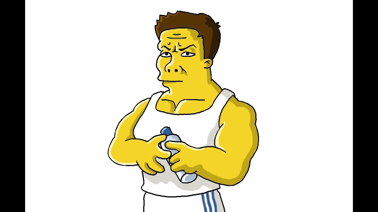 Mark Wahlberg drawing as a Simpsons charakter - YouTube