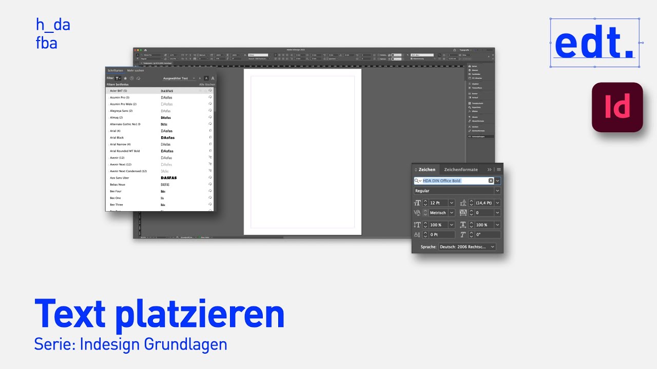 Indesign Tutorial - Text Platzieren - YouTube