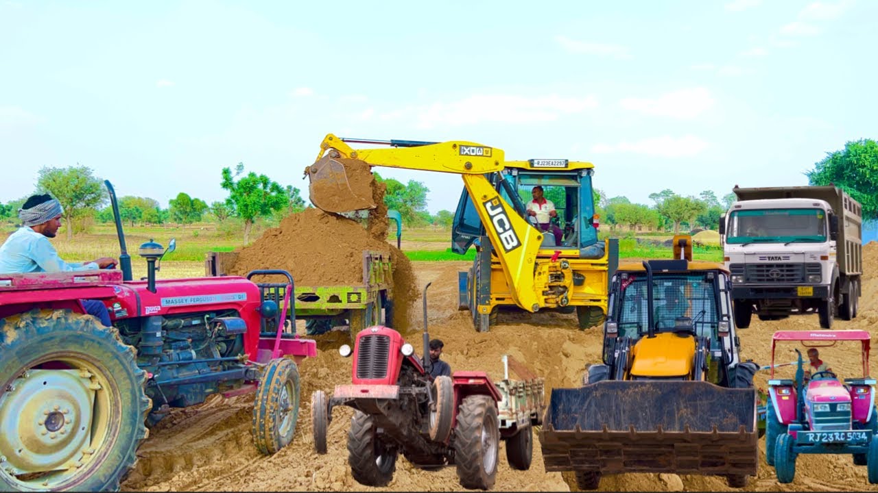 JCB 3dx Backhoe Loading Mitti Muram in Tata2518 Ex Truck and Tata Tipper Tractors #jcb #jcbvideo ...