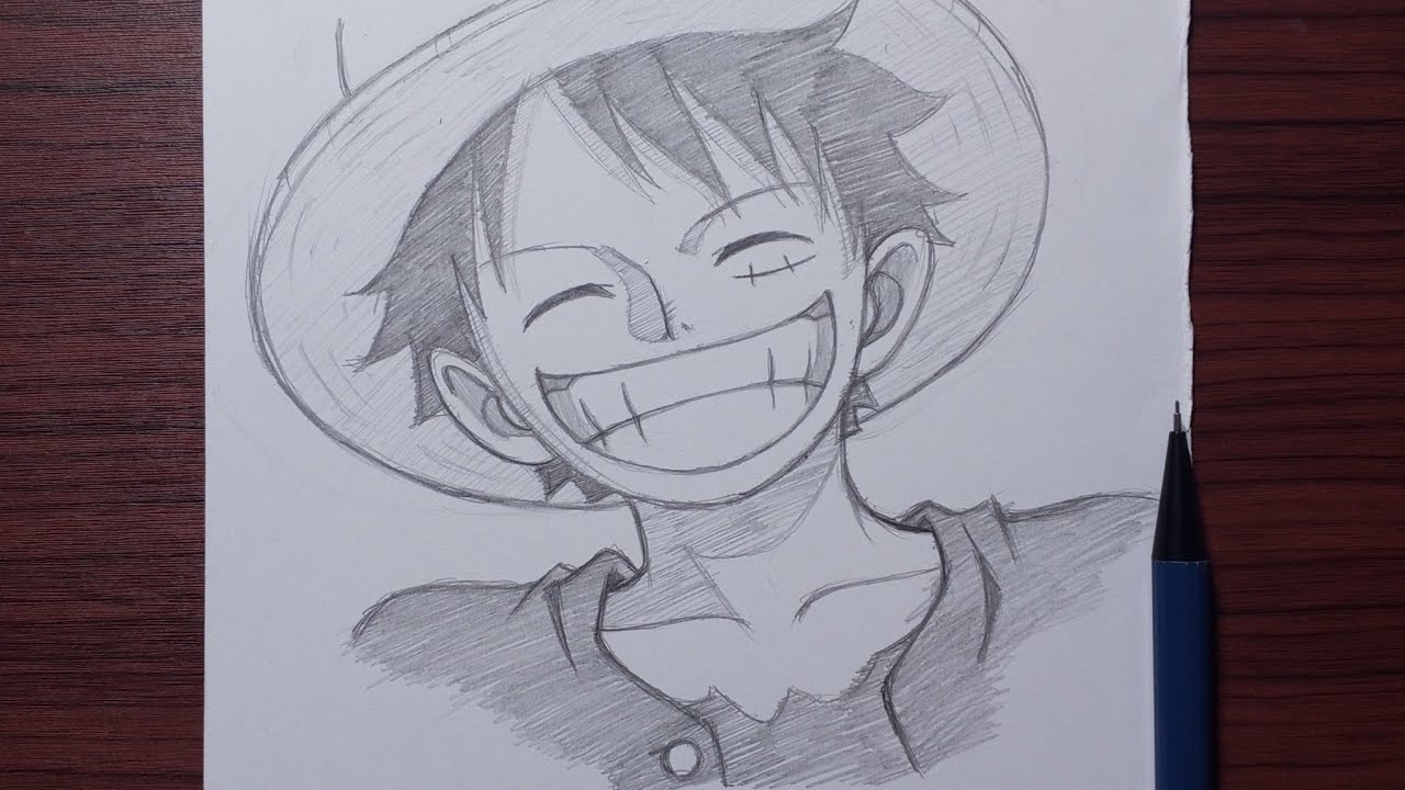 How to draw Monkey D Luffy easy step by step - YouTube