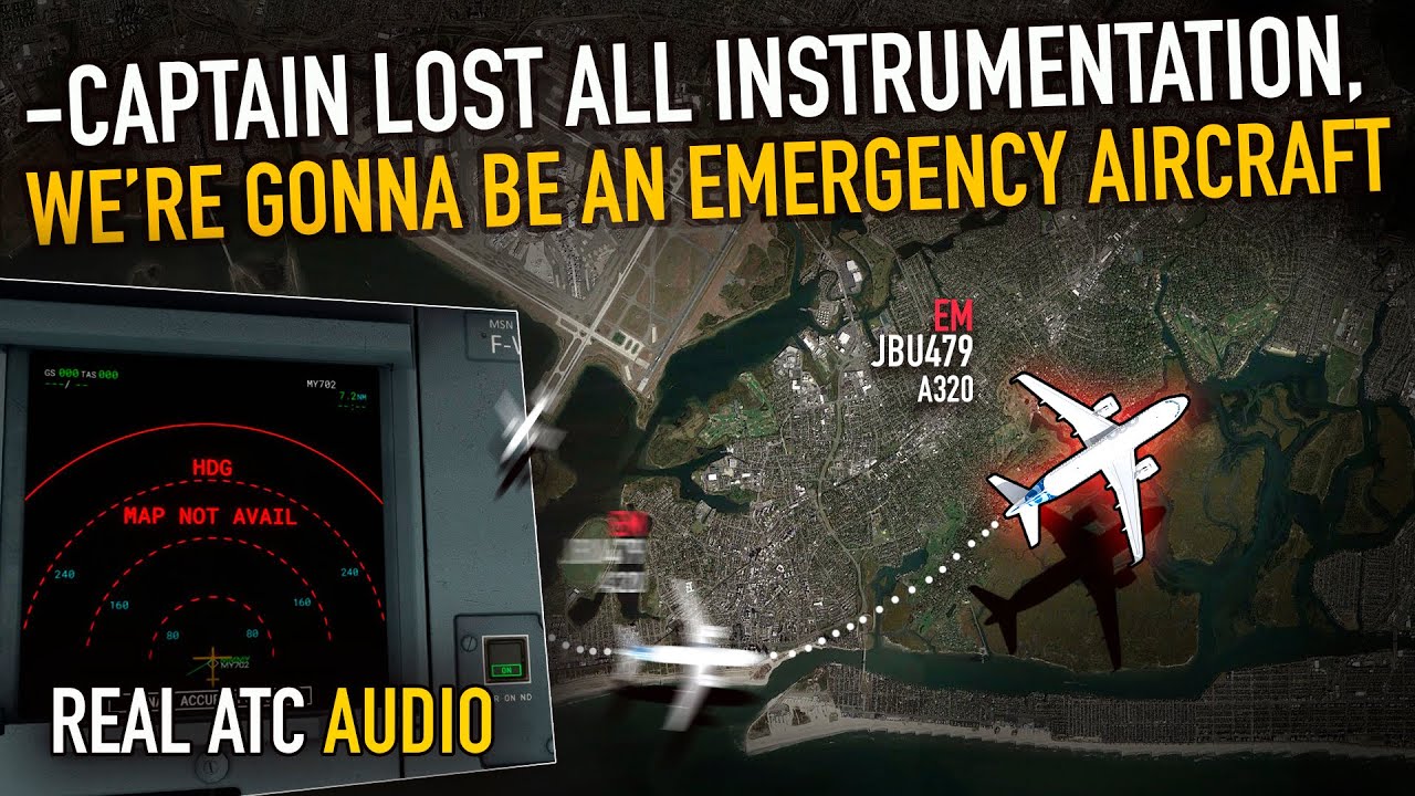 Airplane LOST ALL INSTRUMENTS from Captain's side. JetBlue Airbus A320 ...