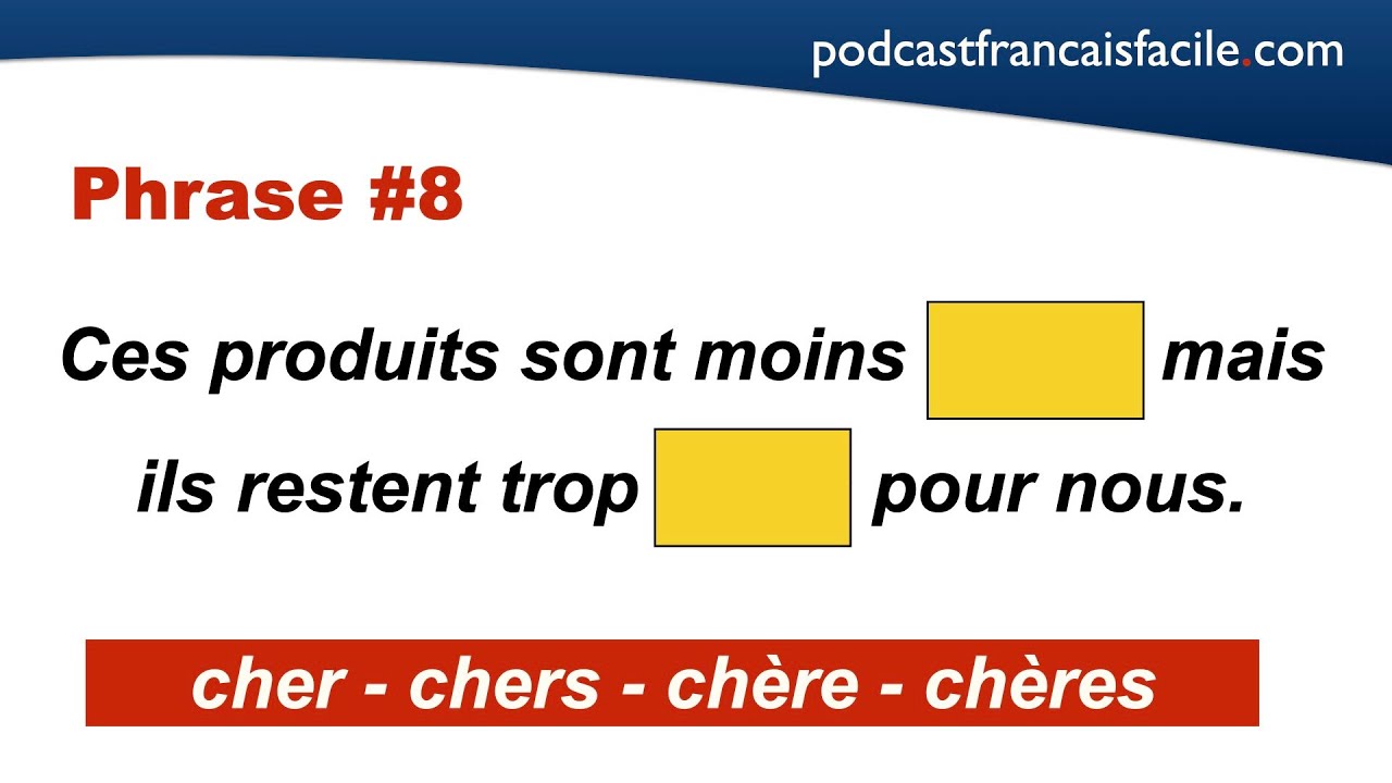 cher ou chère ? Corrigé de l'exercice (niveau avancé C1) - YouTube