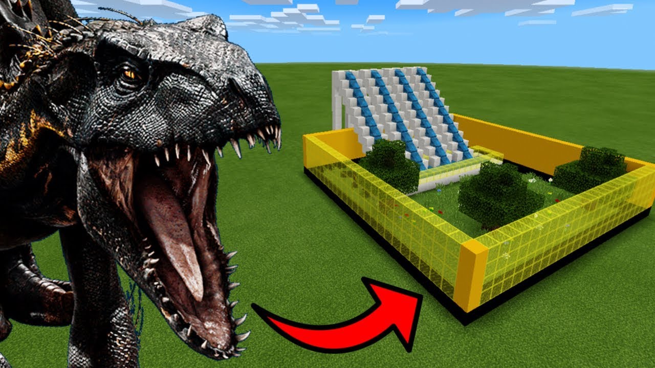 MCPE: How To Make an Indoraptor Water Slide - YouTube