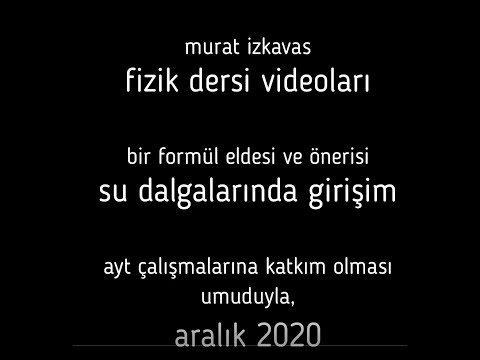 Su dalgalarında girişim formül eldesi ve önerisi