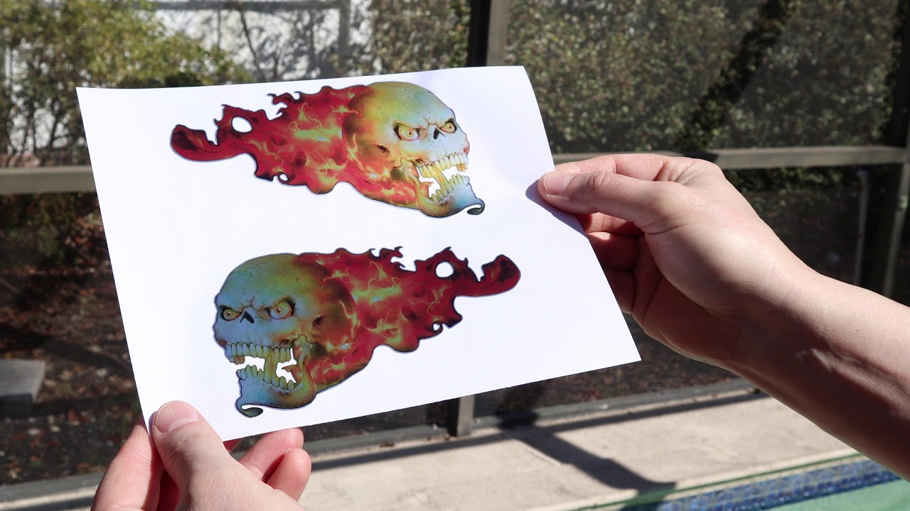 Blazing Skulls on HD Metal Chrome and Finished Using 3M 8518 Laminate ...