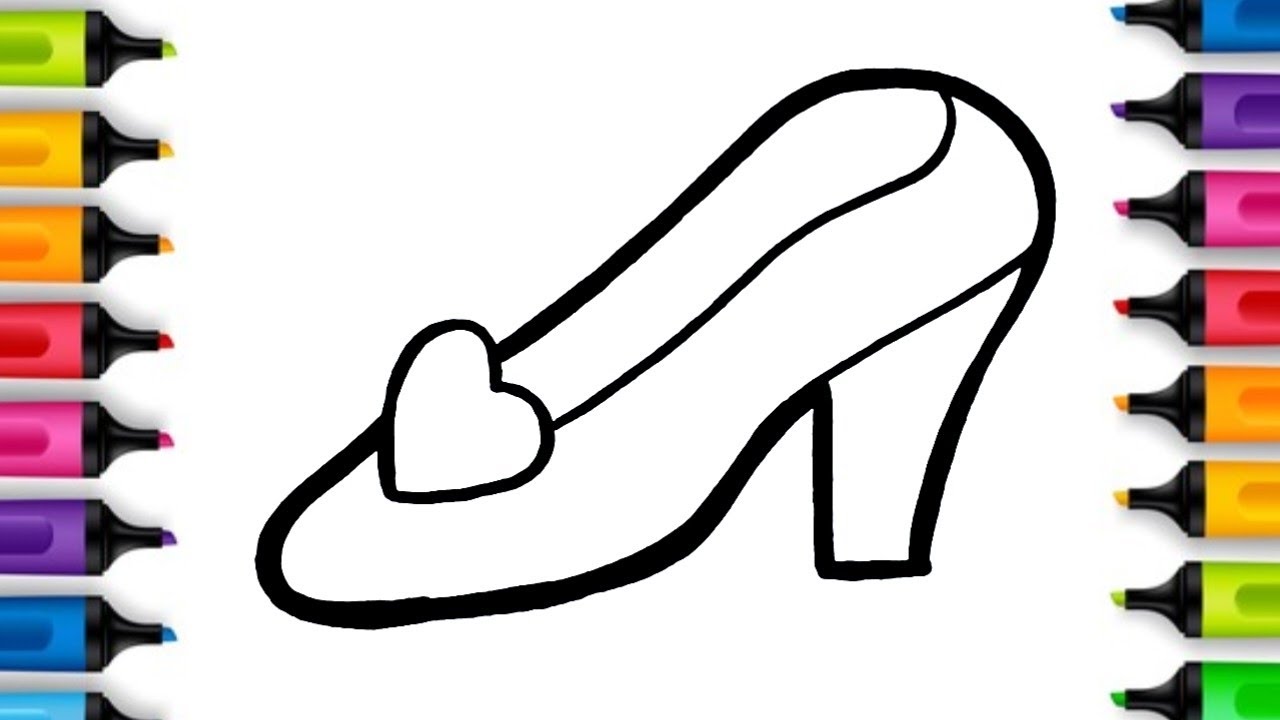 High Heels 👠 Drawing, Painting and Colouring For Kids & Toddlers | Easy ...