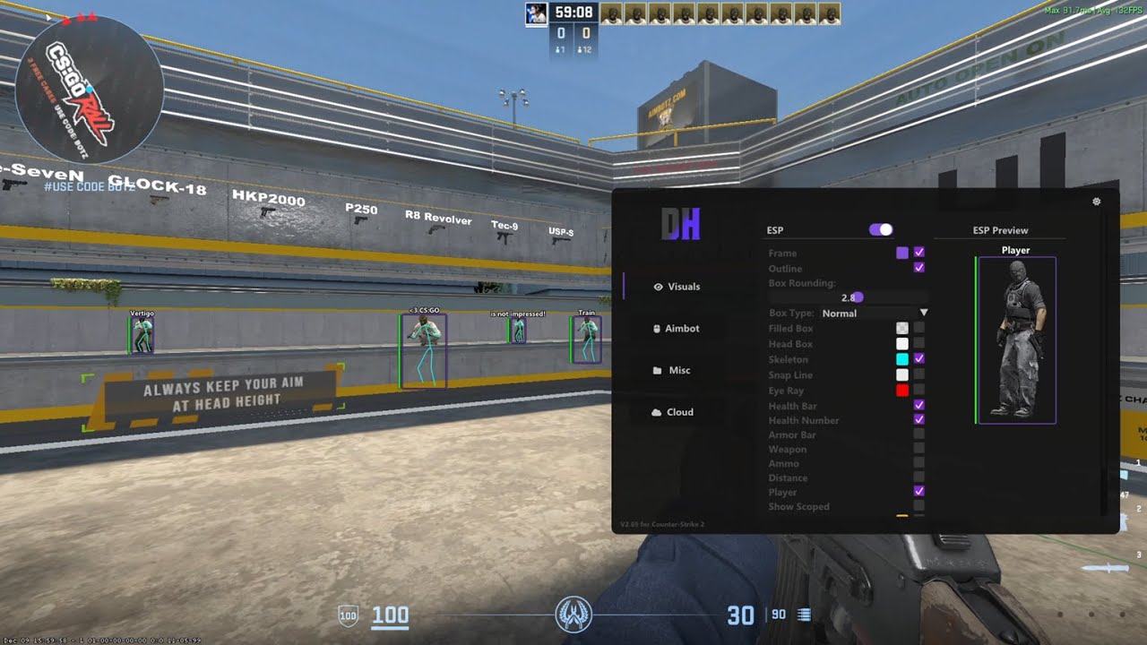 Melhor Cheat Gratuito Para CS2 | Dhjcheats - YouTube