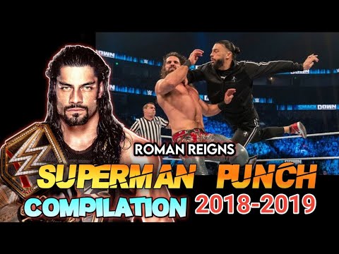 Roman Reigns Superman Punch Compilation 2018-2019 in WWE