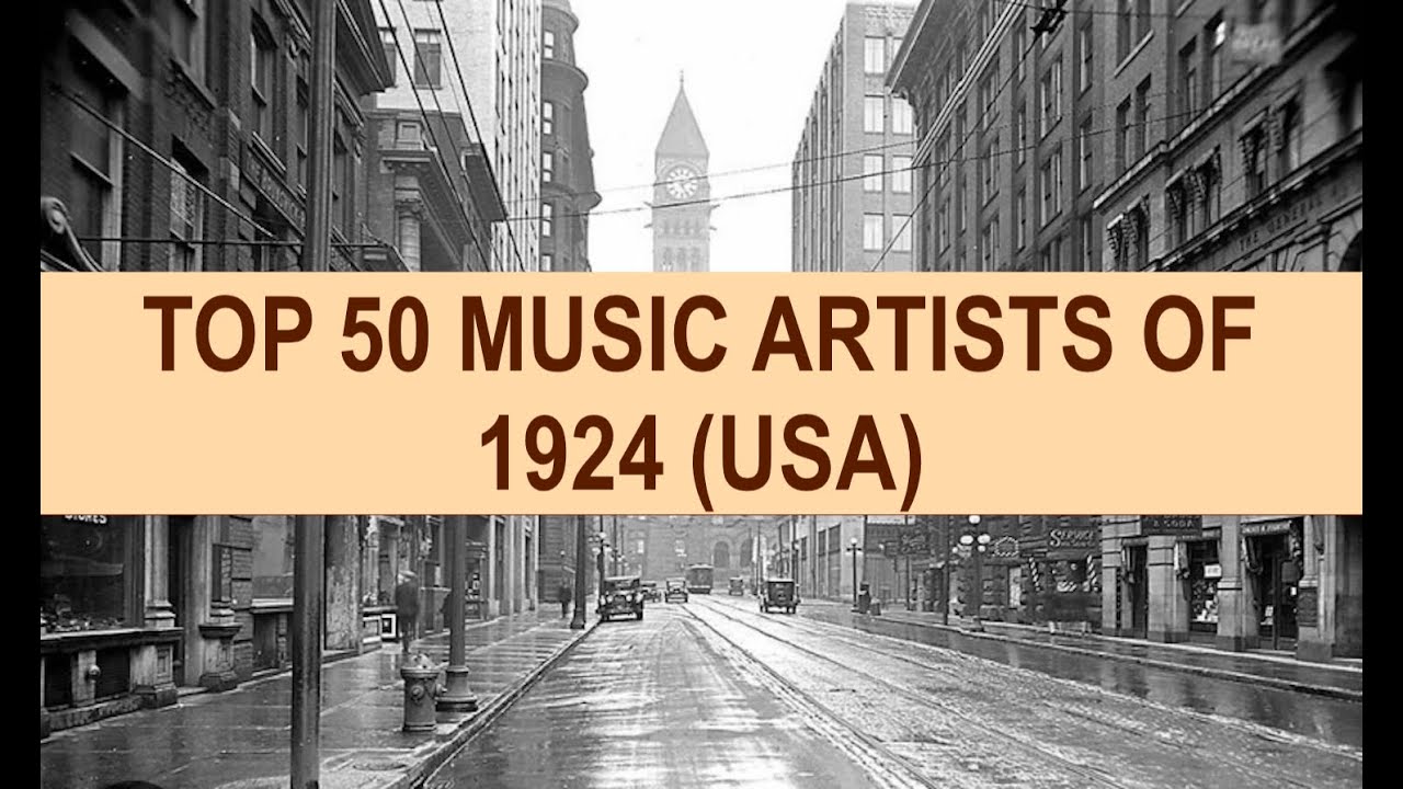 TOP 50 MUSIC ARTISTS OF 1924 USA; W Hall, V Lopez, P Whiteman, M Harris ...