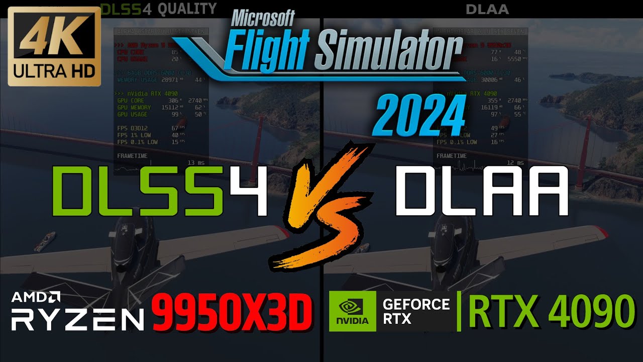 Microsoft Flight Simulator 2024 - DLSS4 vs DLAA Performance Test - YouTube