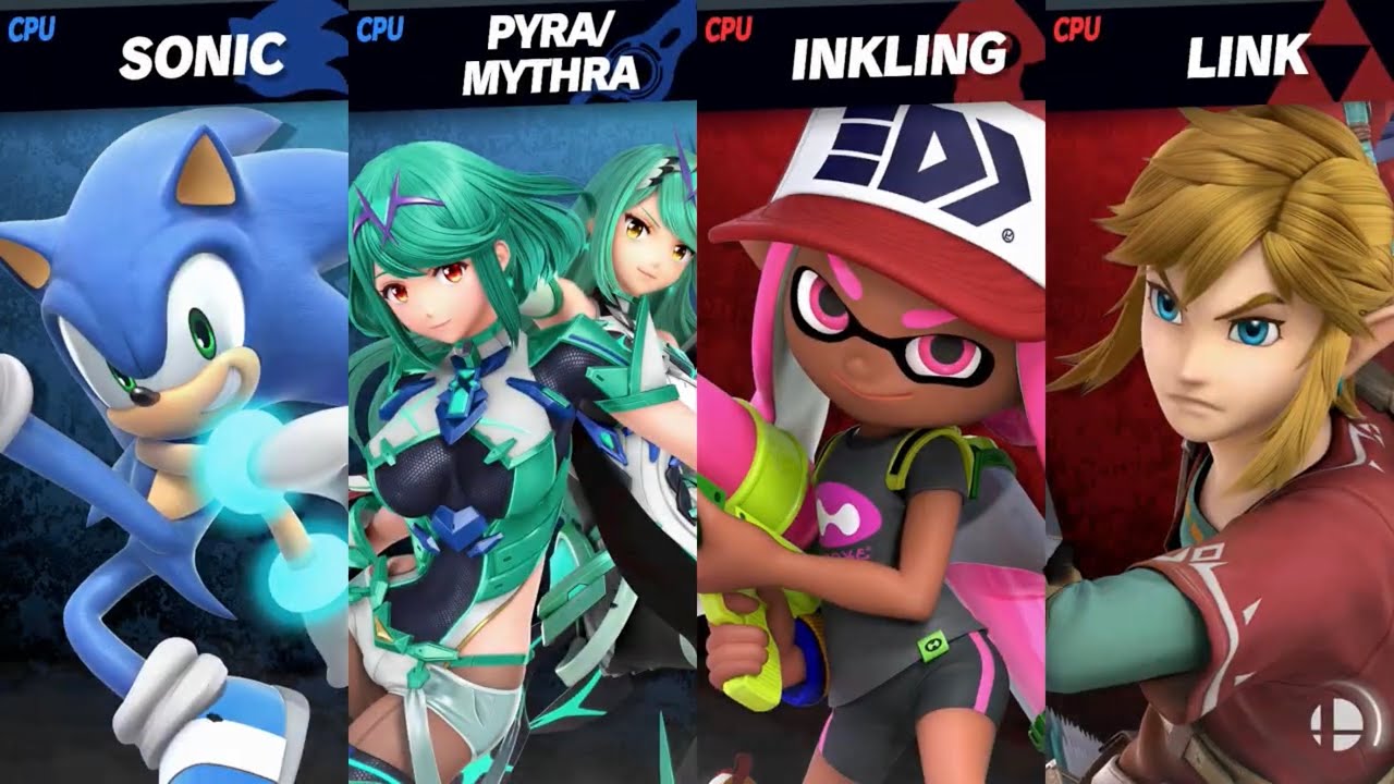Super Smash Bros. Ultimate - Sonic (Light Blue) & Pyra/Mythra (Green ...
