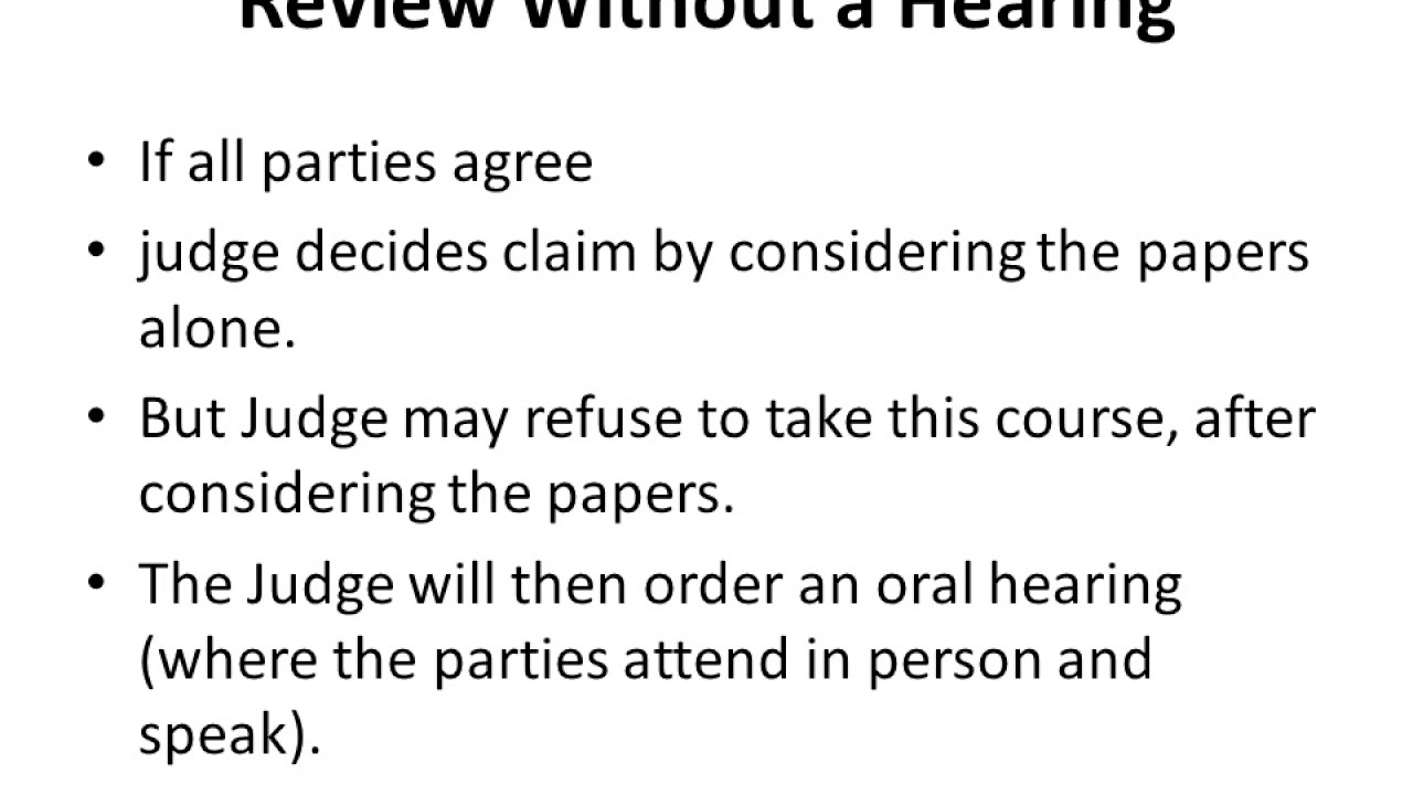 Bringing a claim for judicial review substantive hearing and judgments ...